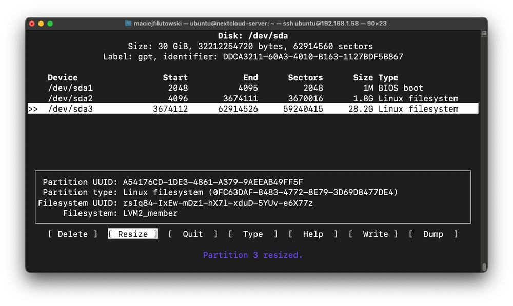 How To Resize Ubuntu Disk Hosted On Proxmox