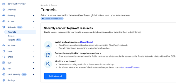 Configure CloudFlare Tunnel for Home Assistant
